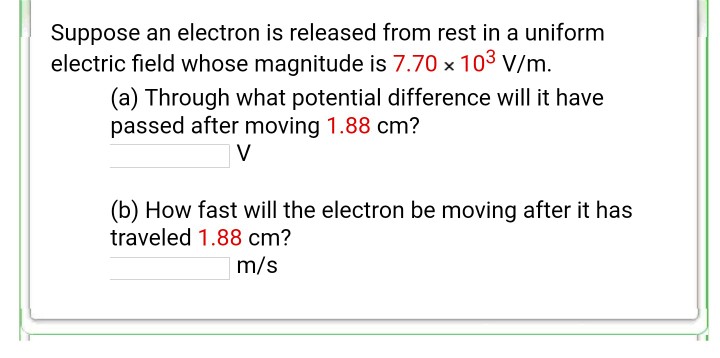 Solved Suppose an electron is released from rest in a | Chegg.com