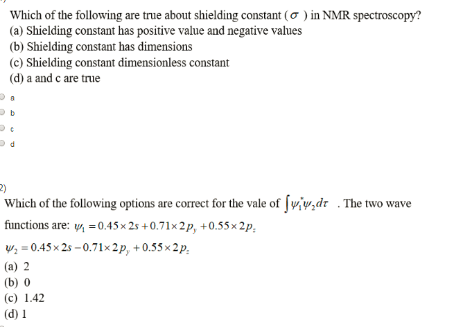 Solved Which of the following are true about shielding | Chegg.com