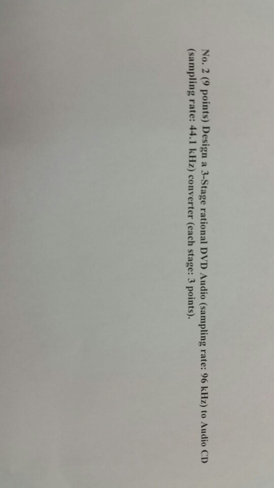 No. 2 Design a 3- Stage rational DVD Audio (sampling | Chegg.com