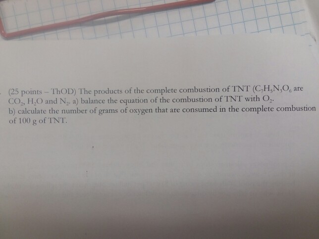 Solved (25 points - ThOD) The products of the complete | Chegg.com