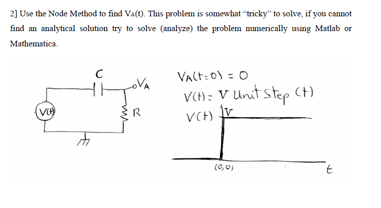 Solved 2] Use the Node Method to find VA(t). This problem is | Chegg.com