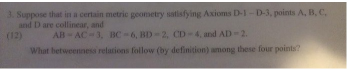 Solved Suppose that in a certain metric geometry satisfying | Chegg.com