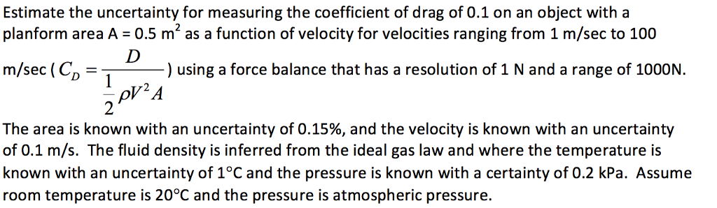 Solved Estimate the uncertainty for measuring the | Chegg.com