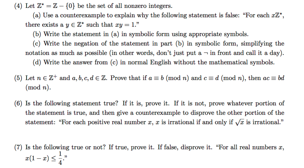 Solved Let Z^+ = Z - {0} be the set of all nonzero integers. | Chegg.com