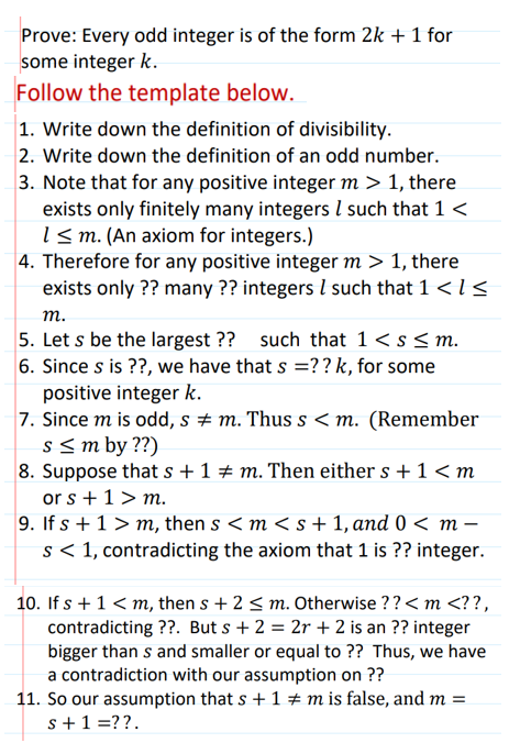Solved Prove: Every odd integer is of the form 2k +1 for | Chegg.com