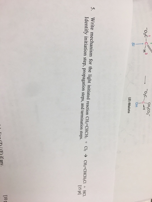 Solved Write mechanism for the light initiated reaction CH_2 | Chegg.com