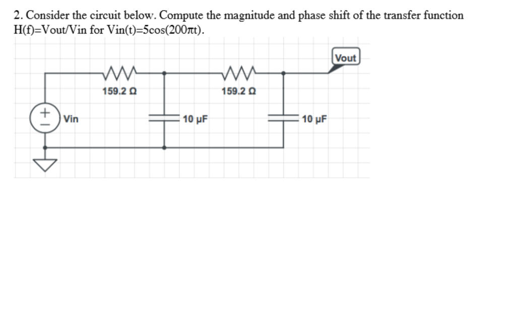 Solved 2. Consider the circuit below. Compute the magnitude | Chegg.com