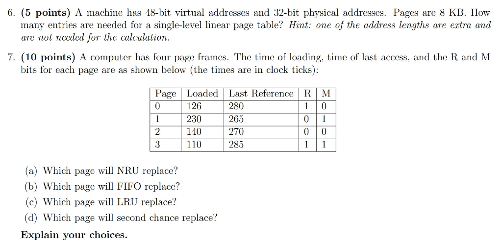 Solved A machine has 48-bit virtual addresses and 32-bit | Chegg.com