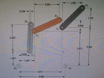 Solved 6 Design a fourbar mechanism to give the three | Chegg.com