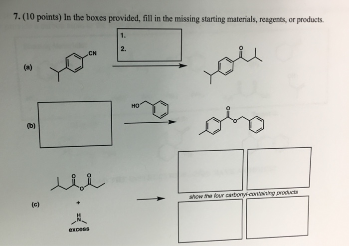 Solved In the boxes provided, fill in the missing starting | Chegg.com