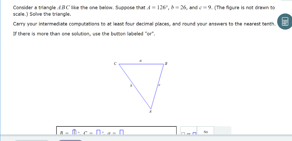 Solved Consider a triangle.ABC like the one below. Suppose | Chegg.com