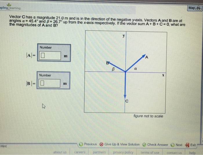 Solved pling leaming Vector C has a magnitude 21.0 m and is | Chegg.com
