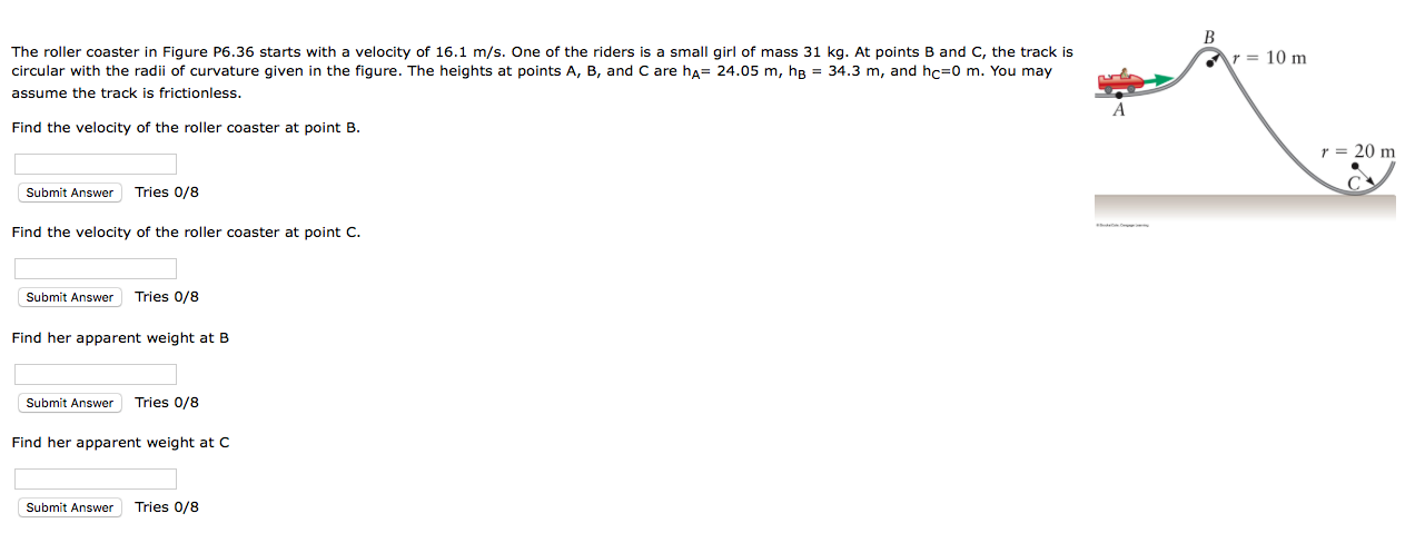 Solved The roller coaster in Figure P6.36 starts with a | Chegg.com