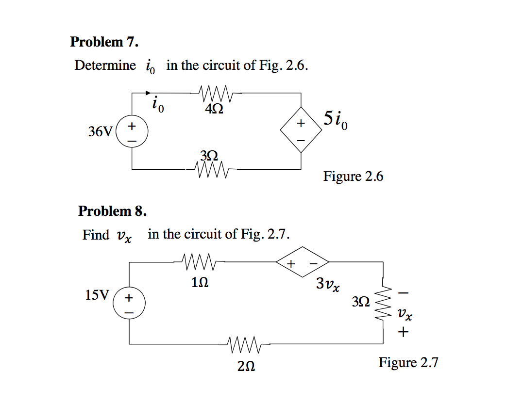 Solved Problem 7. Determine i0 in the circuit of figure. | Chegg.com