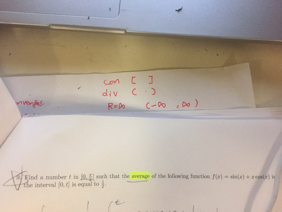 Solved Find a number t in [0, pi/2] such that the average of | Chegg.com