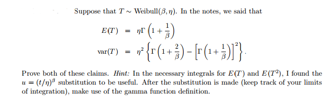 Solved I need help proving this mean and variance of the | Chegg.com