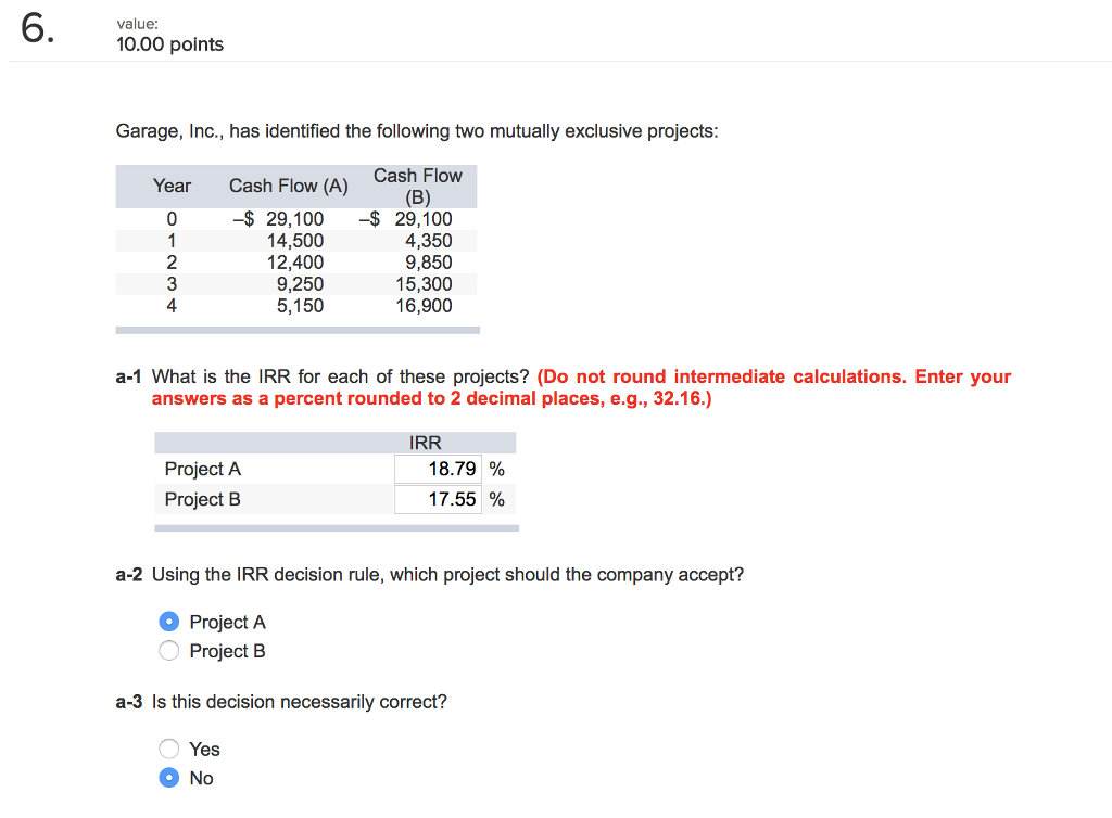 Solved 6 value: 10.00 points Garage, Inc., has identified | Chegg.com