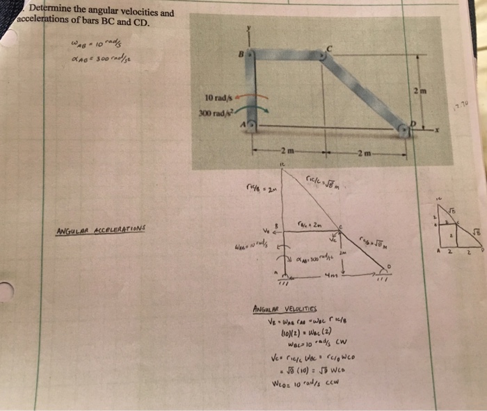 Solved Determine the angular velocities and acceleration of | Chegg.com