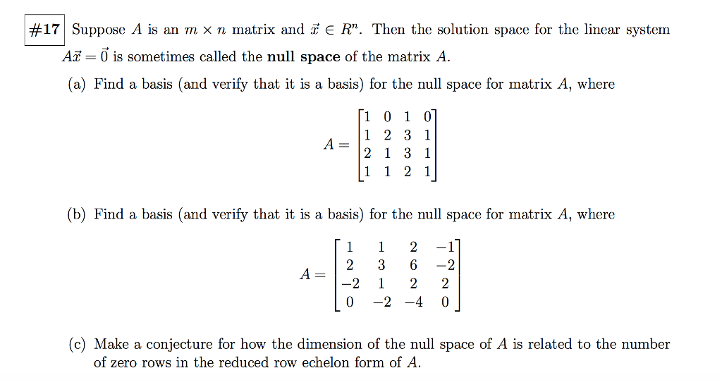 Solved Suppose A is an m times n matrix and x element R^n. | Chegg.com