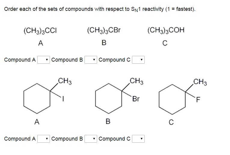 Solved Order each of the sets of compounds with respect to | Chegg.com