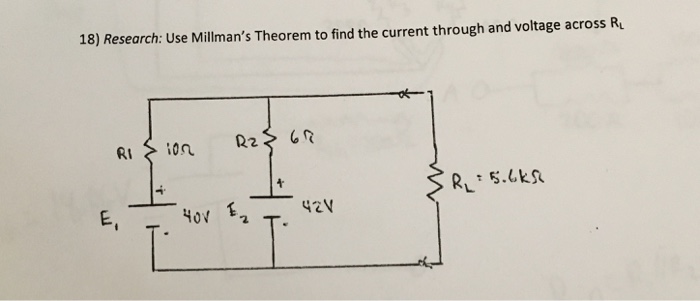 Solved Use Millman's Theorem to find the current through and | Chegg.com