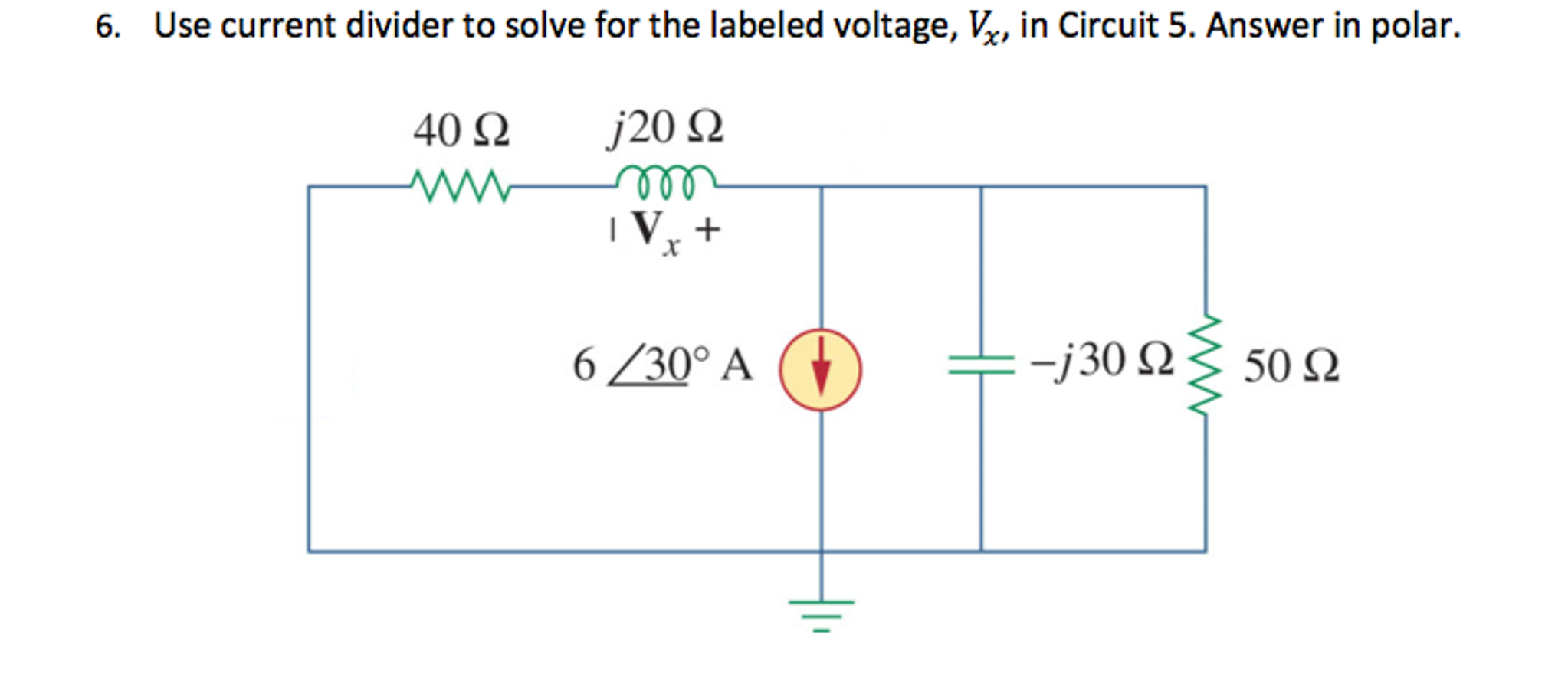 Solved Use current divider to solve for the labeled voltage, | Chegg.com