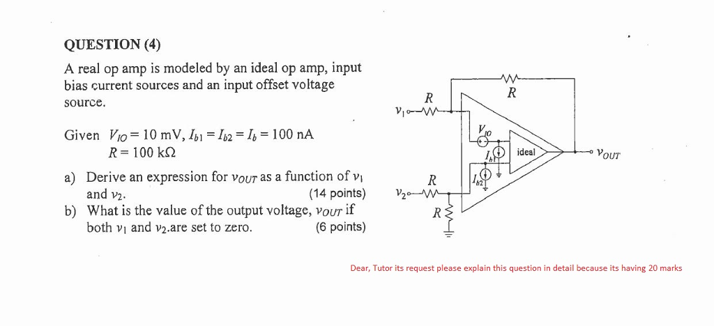 Solved A Real Op Amp Is Modeled By An Ideal Op Amp Input