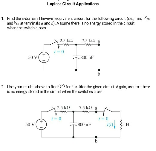 Solved Laplace Circuit Applications 1. Find the s-domain | Chegg.com