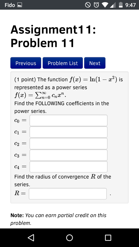 Solved The function f(x) = ln (1 - x^2) is represented as a | Chegg.com