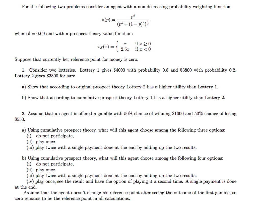 For the following two problems consider an agent with | Chegg.com