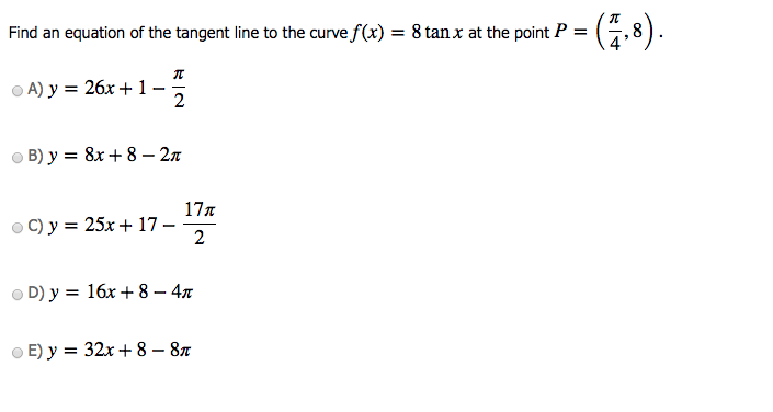 Solved Find An Equation Of The Tangent Line To The Curve