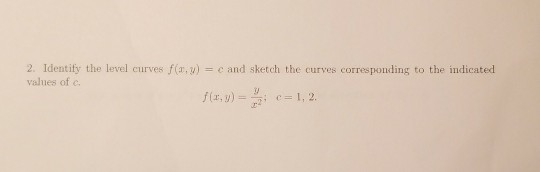 Solved Identify the level curves f(x, y) = c and sketch the | Chegg.com