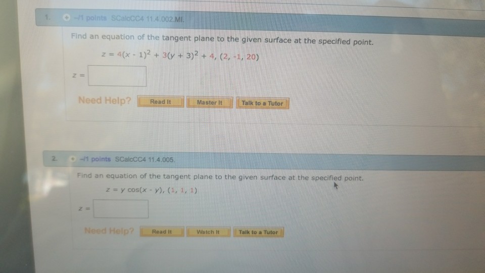Solved 1 0-1 points SCalcCC4 11.4.002.MI. Find an equation | Chegg.com Solved 1 0-1 points SCalcCC4 11.4.002.MI. Find an equation | Chegg.com