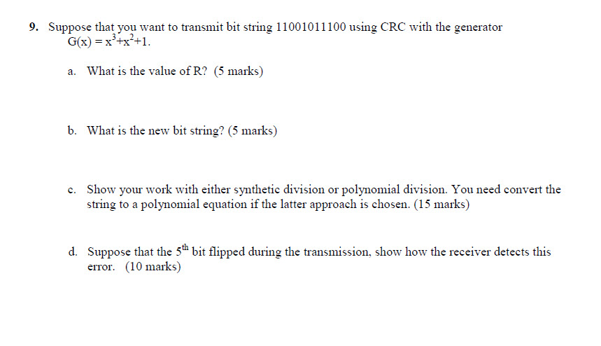 Suppose that you want to transmit bit string | Chegg.com