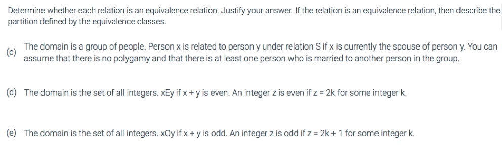 Solved For each relation, indicate whether the relation is a | Chegg.com