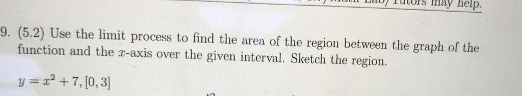 Solved Use the limit process to find the area of the region | Chegg.com