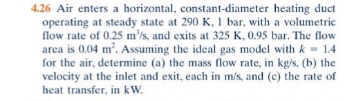Solved Air enters a horizontal, constant-diameter heating | Chegg.com