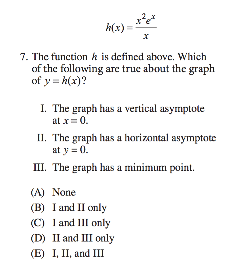 Solved The function h is defined above. Which of the | Chegg.com