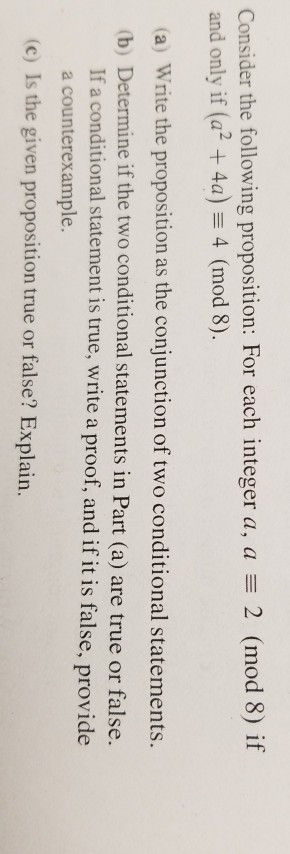 Solved Consider the following proposition: For each integer | Chegg.com