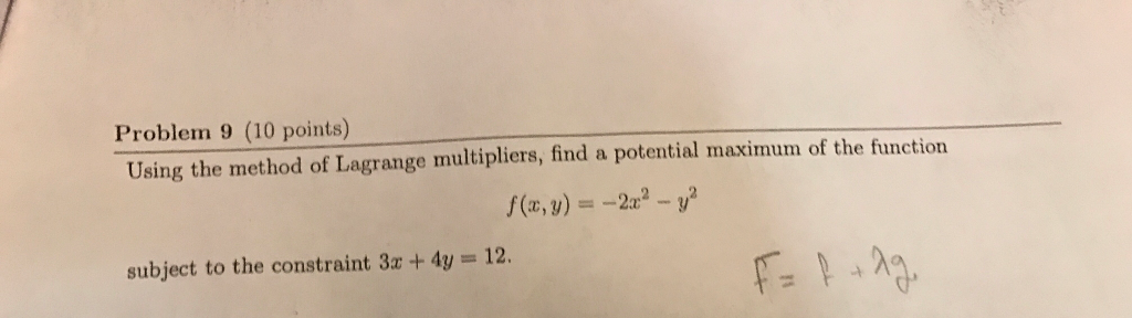 Solved Using the method of Lagrange multipliers, find a | Chegg.com