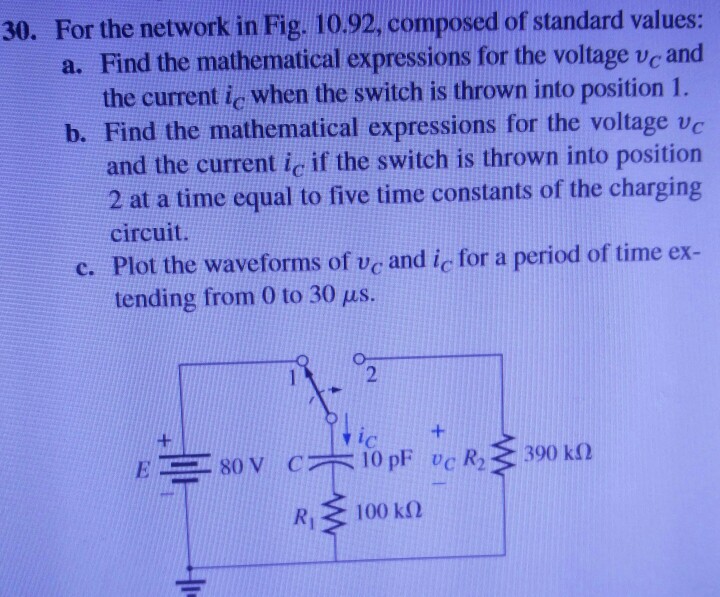 Solved For the network in Fig. 10.92, composed of standard | Chegg.com