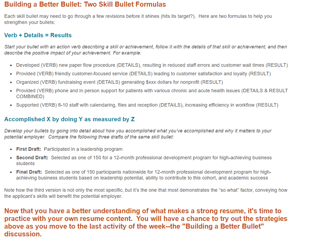 Solved Building a Better Bullet Discussion 1. Review the | Chegg.com