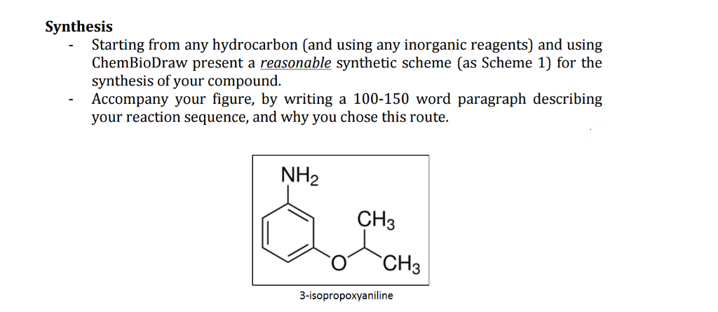 Solved Synthesis. Please follow the instructions outlined | Chegg.com