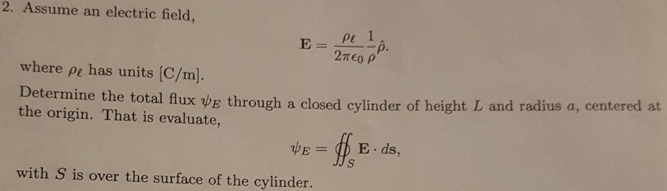 Solved Assume an electric field, E = rho phi/2 pi epsilon_0 | Chegg.com