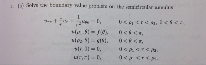 Solved Solve the boundary value problem on the semicircular | Chegg.com