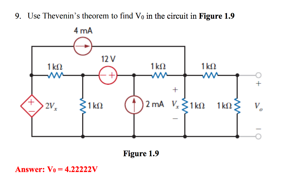 Solved Use Thevenin's theorem to find V_0 in the circuit in | Chegg.com Solved Use Thevenin's theorem to find V_0 in the circuit in | Chegg.com