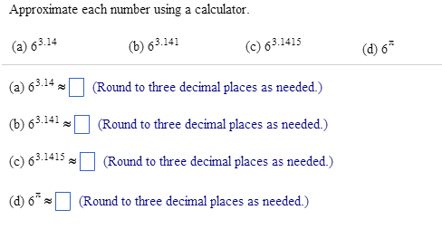 Solved Approximate each number using a calculator. (a) | Chegg.com