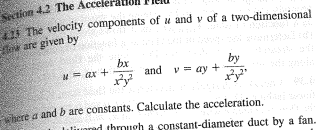 Solved The velocity components of u and v- of a | Chegg.com