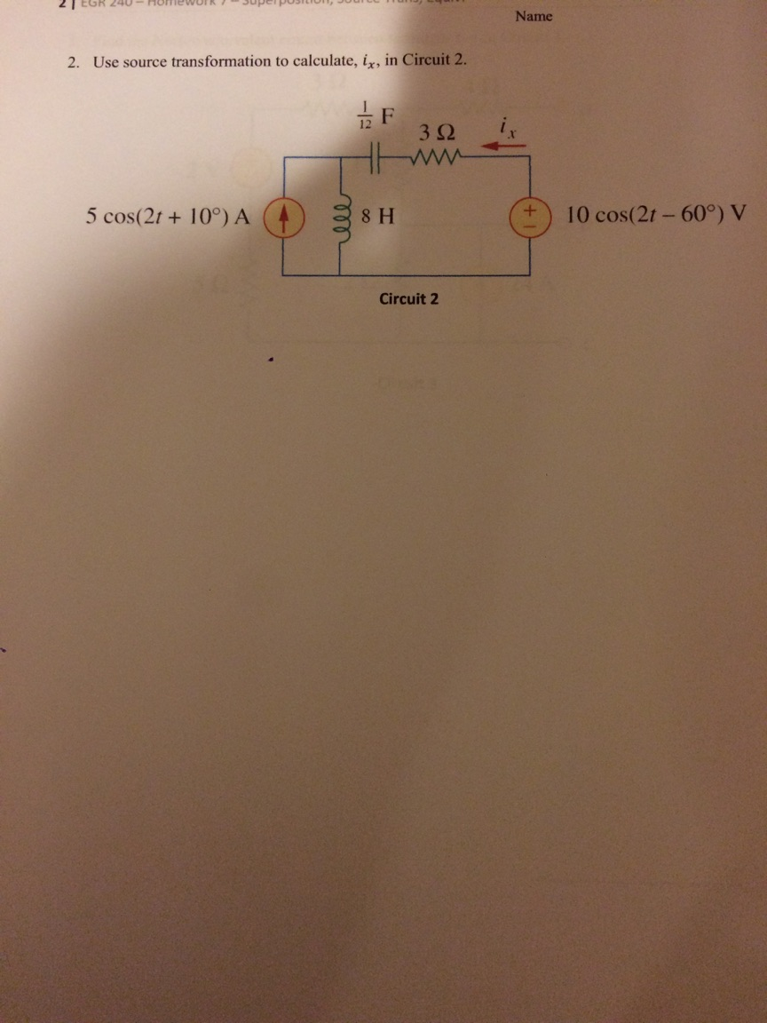 Solved Use source transformation to calculate, i_x, in | Chegg.com