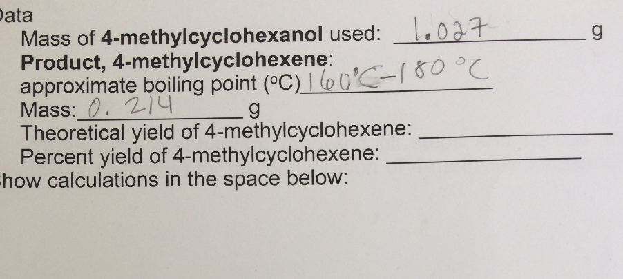Solved added 4.0mL of cyclohexanol to a 10mL graduted | Chegg.com
